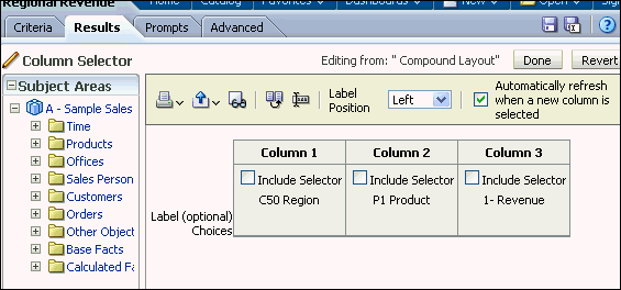 Diksha Sea: [OBIEE 11g] Creating Column Selector And View Selector Views