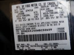 Replacement VIN (vehicle identification number) Stickers: October 2016