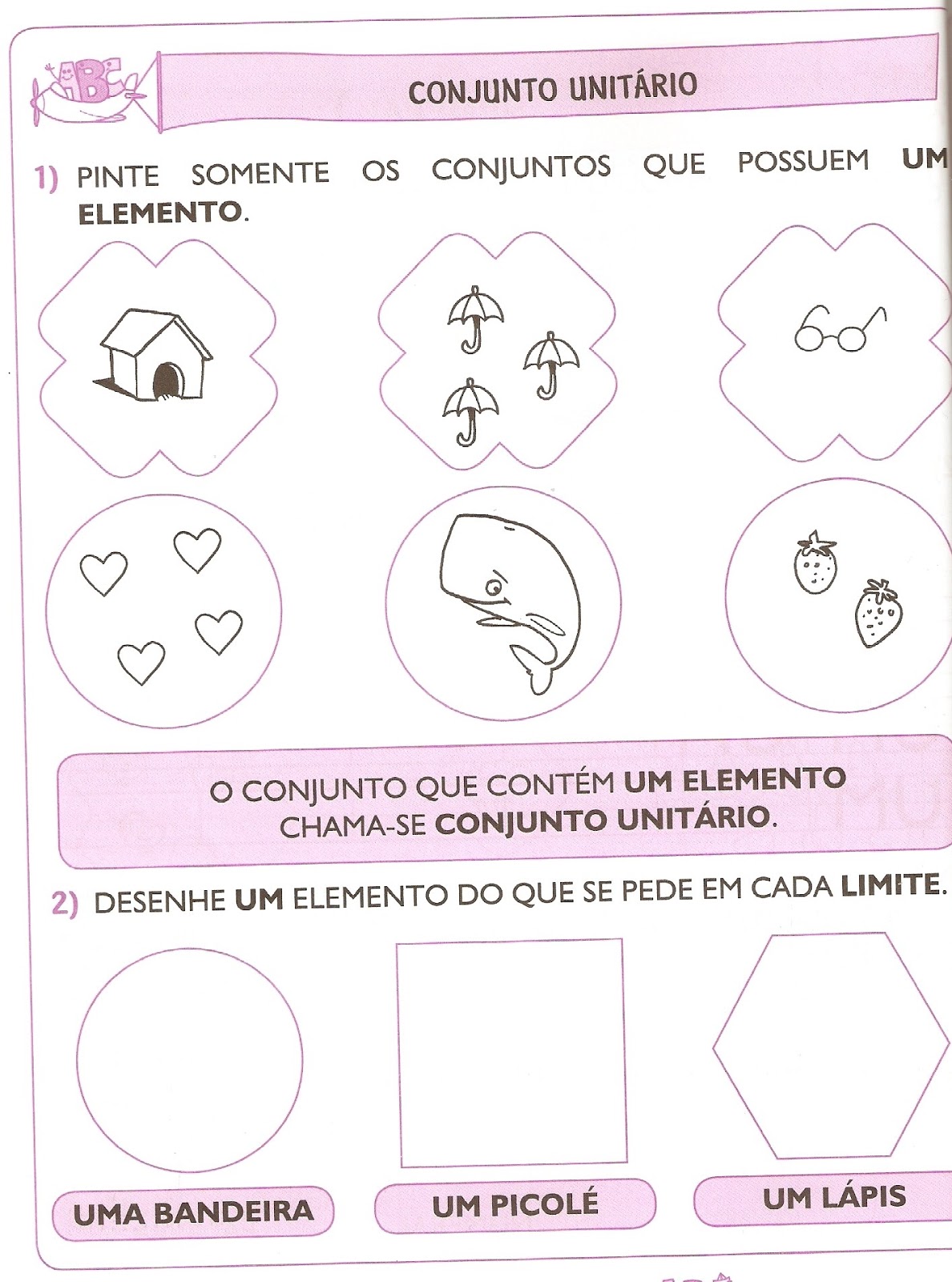 Atividade Conjunto Vazio E Unitario Educação Infantil - RETOEDU