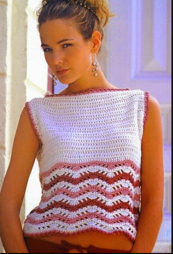 Sweet Nothings Crochet: COLD SHOULDER CHEVRON TOP
