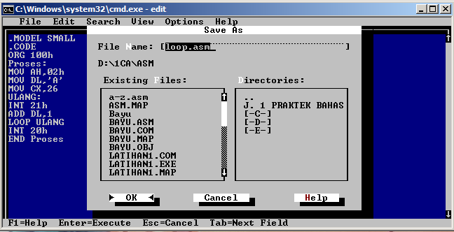 Pengulangan Assembly Dengan Loop ~ Dasar Pembelajaran