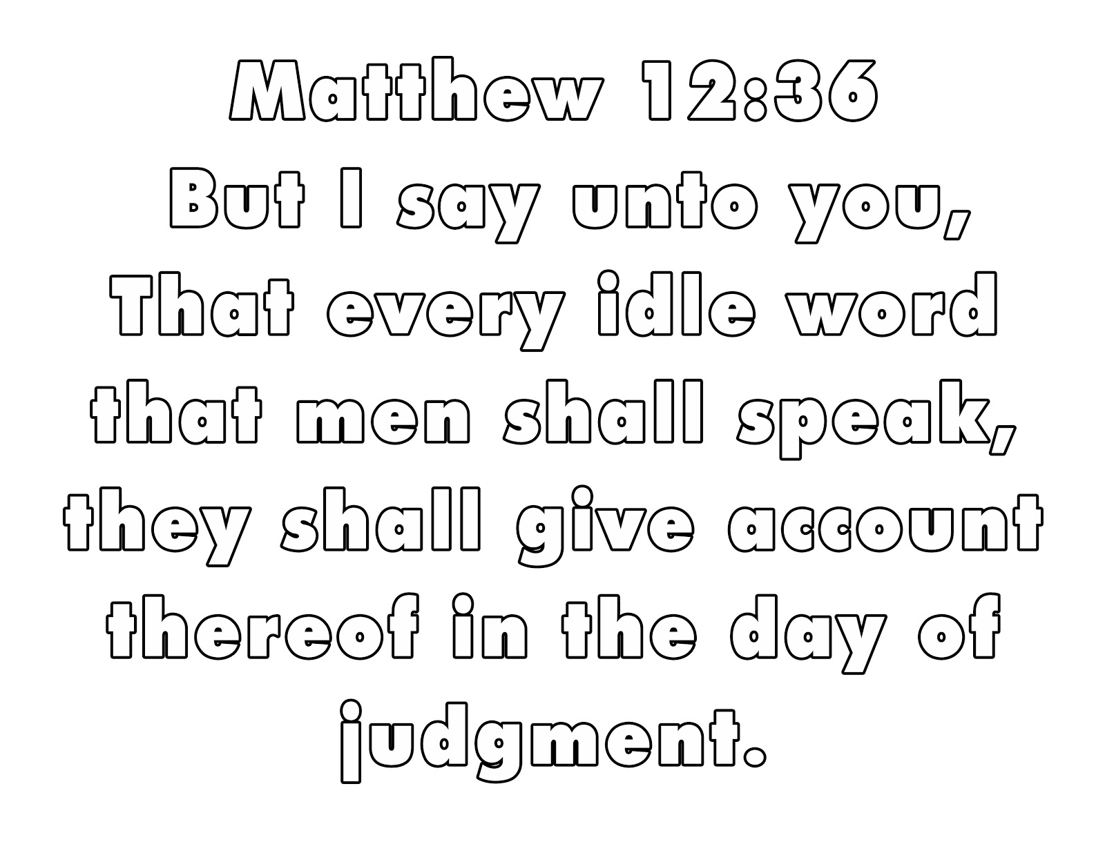 Bible Verses Out Of Matthew - Bubble Letters