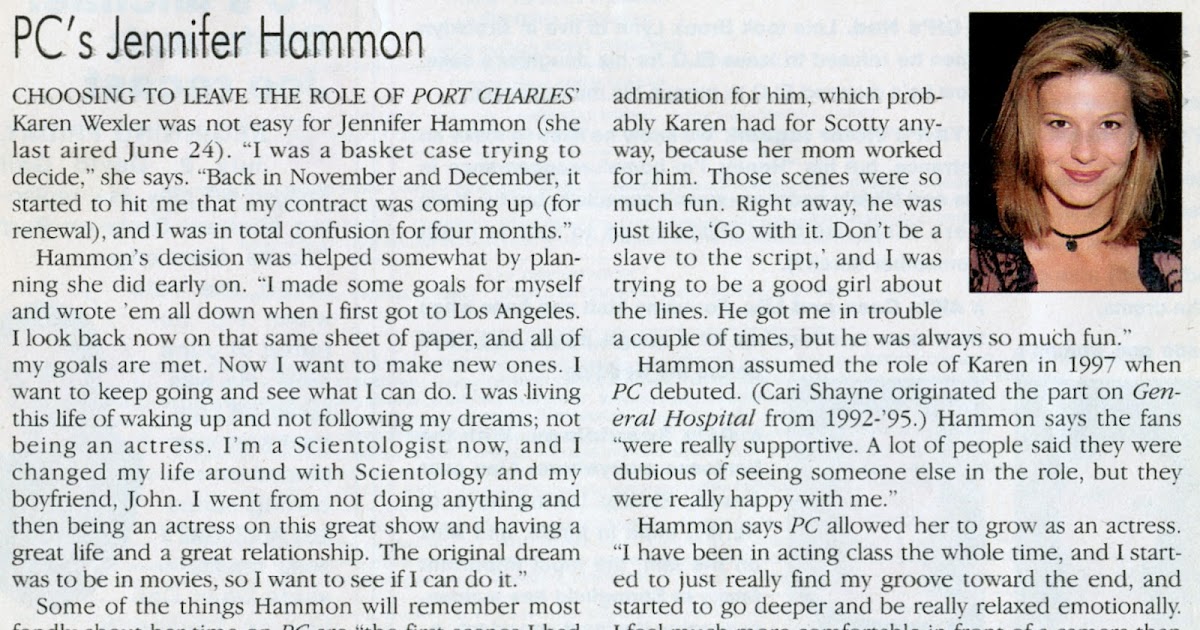 Port Charles: Jennifer Hammon Leaving