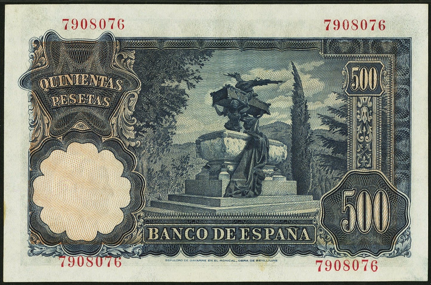 Spain 500 Pesetas banknote 1951 Mariano Benlliure|World Banknotes ...