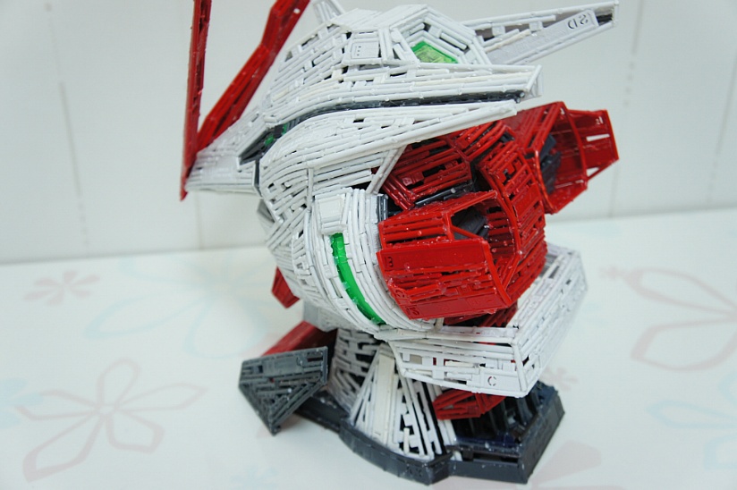 GUNDAM GUY: Gundam Astray Red Frame Head Made of Gunpla Runners ...