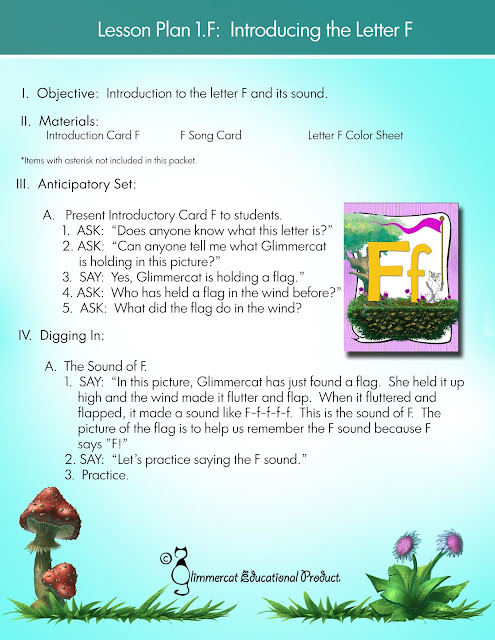 Glimmercat Education: Introducing Letter F