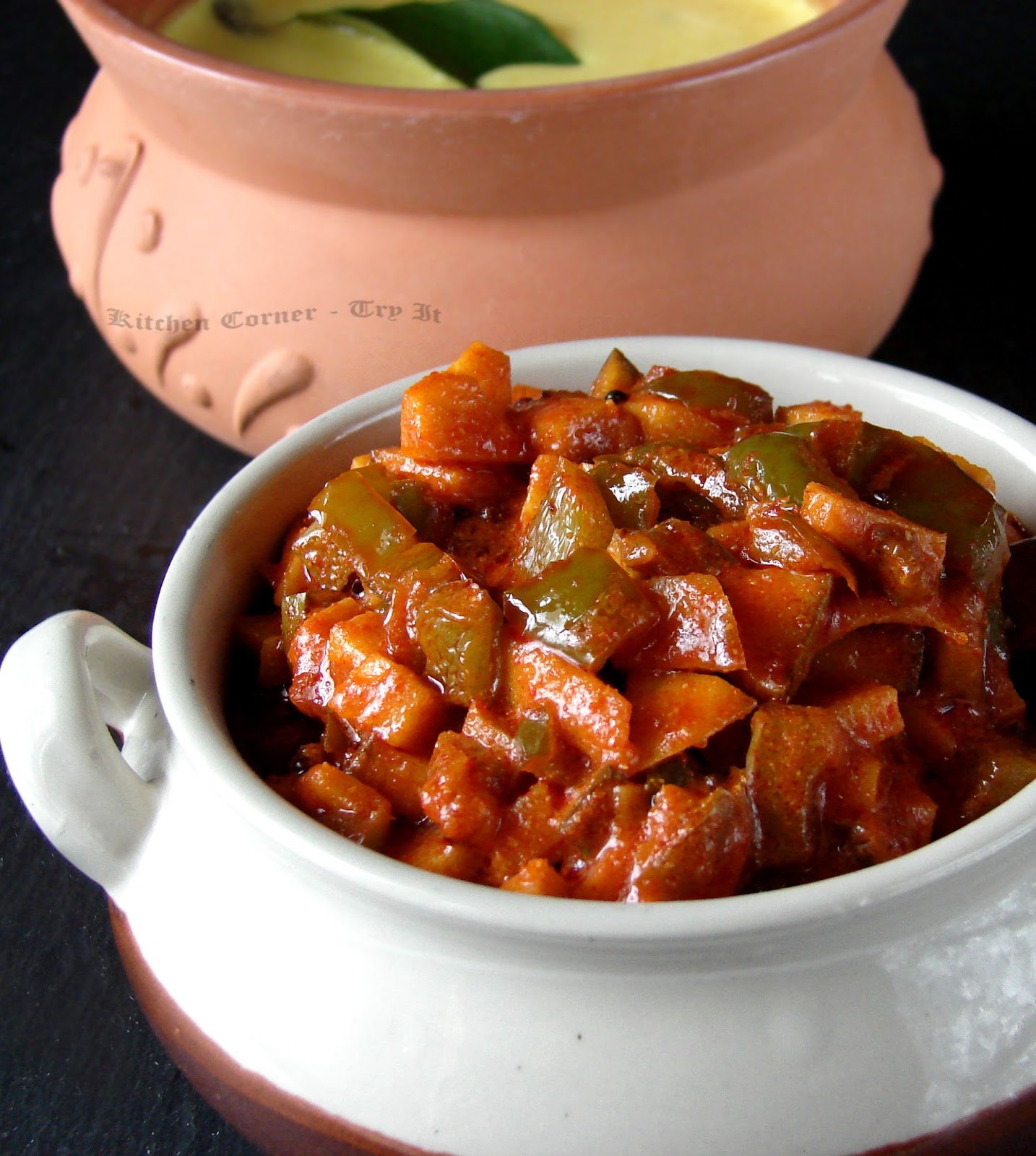 Capsicum Kadumanga/ Easy Mango Pickle