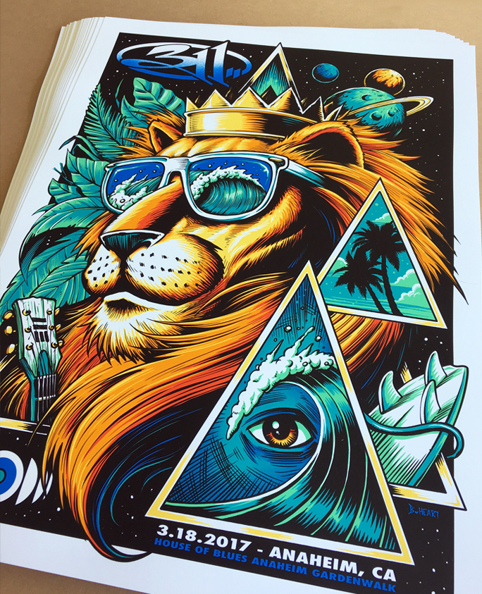 INSIDE THE ROCK POSTER FRAME BLOG: Brandon Heart 311 Anaheim Poster And ...