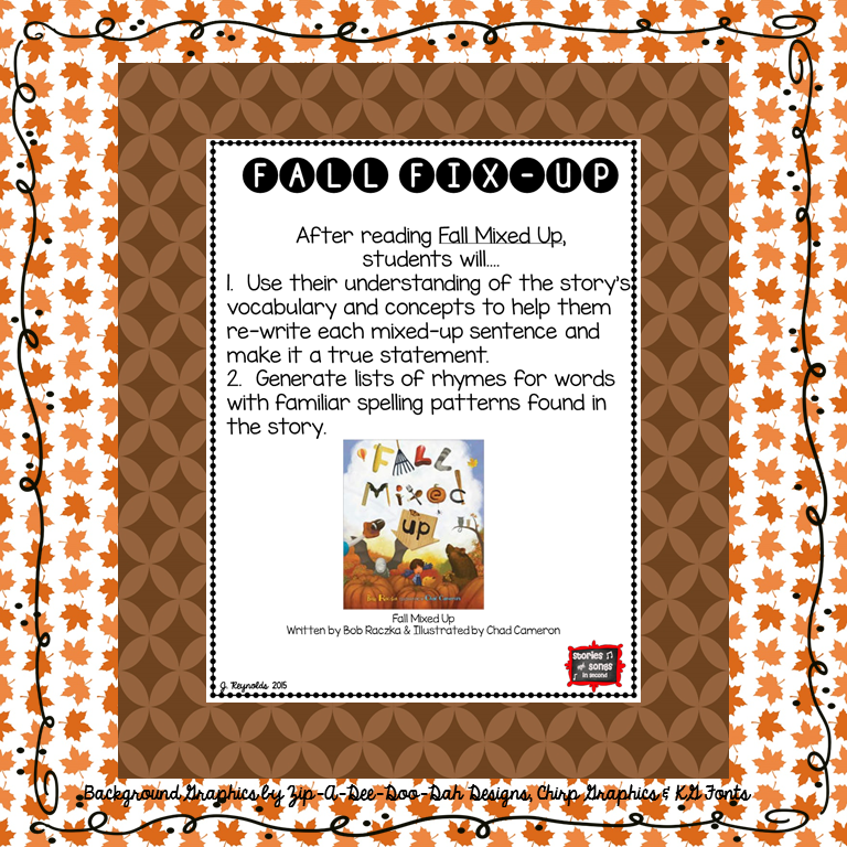 Using Fall Mixed Up for Vocabulary and Rhyming | Stories and Songs in ...