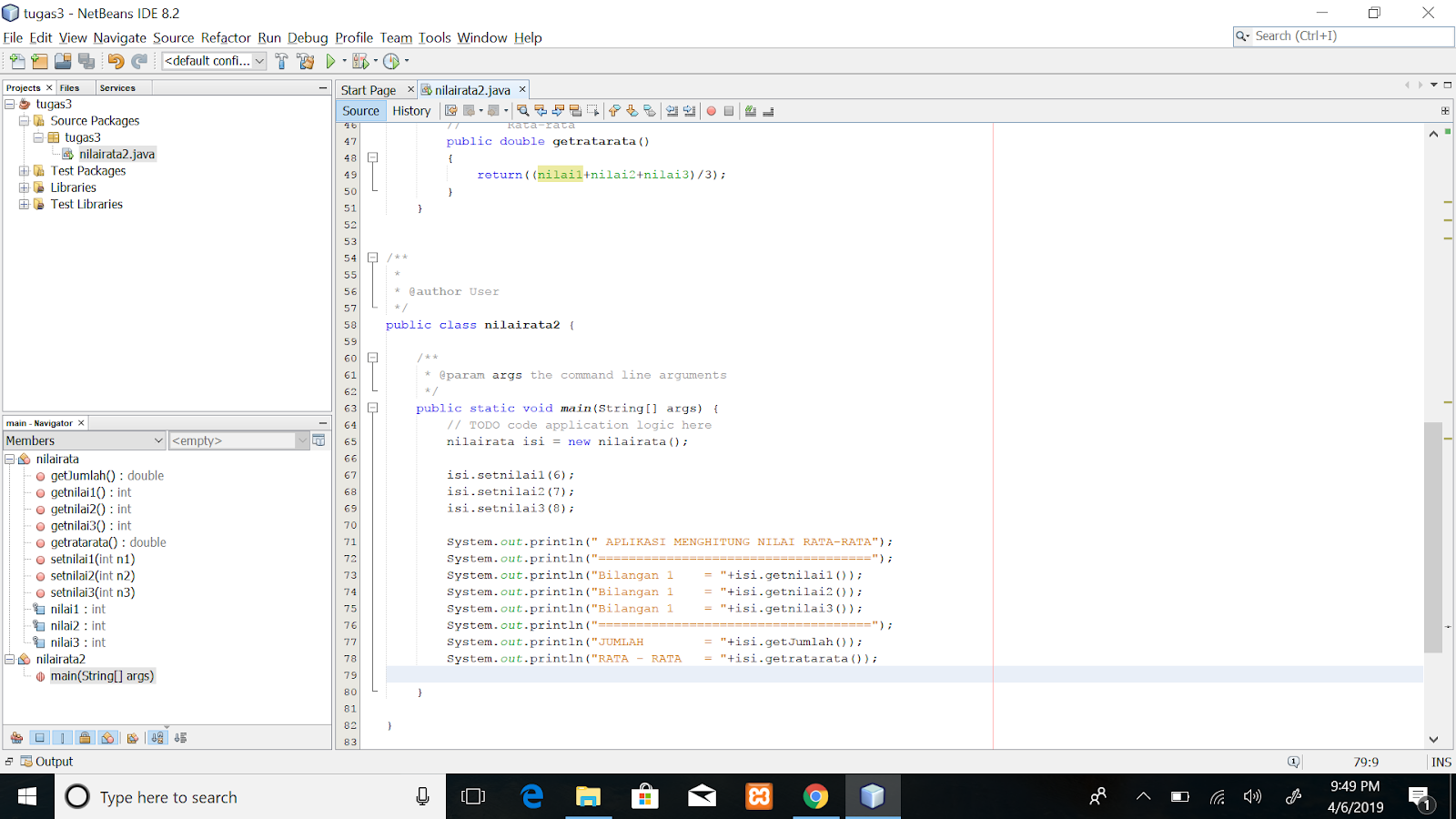 INHERITANCE NETBEANS JAVA PROGRAM MENGHITUNG RATA-RATA