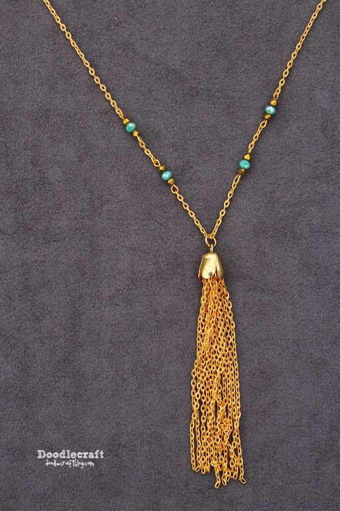 Doodlecraft Gold Chain Tassel Necklace