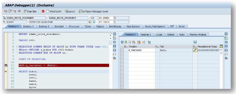 SAP ERP ABAP DEBUGGING