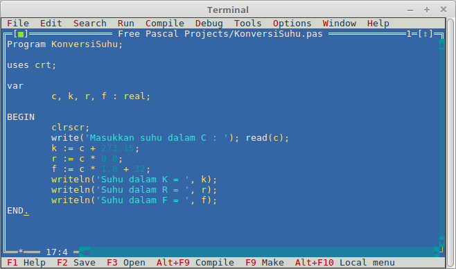 Algoritma Konversi Suhu (C++ dan Pascal) - Develop 251