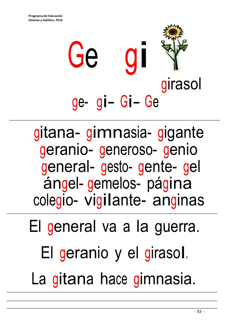 ¡PIM! ¡PAM! ¡SEGUNDO!: PALABRAS CON JA, JE, JI, JO, JU, GE Y GI.