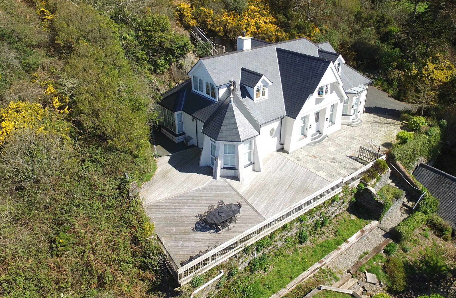 Aerial drone photos of decks