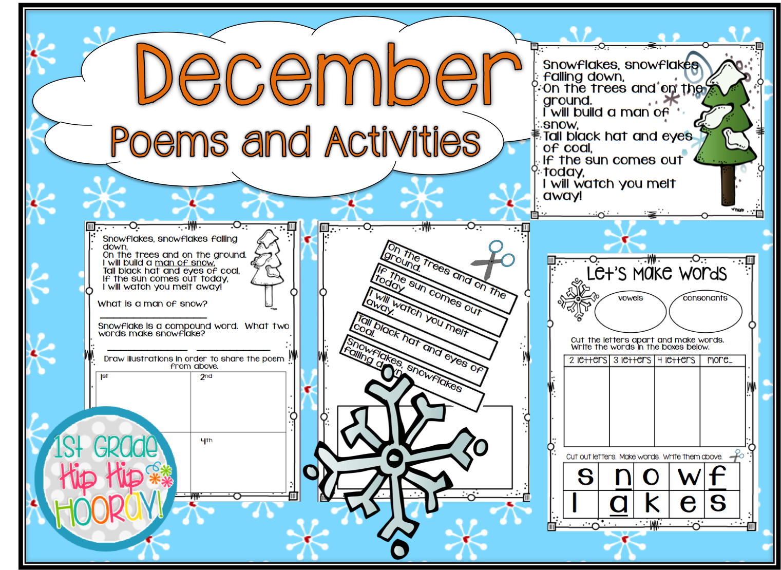 1st Grade Hip Hip Hooray!: December Poems and Activities!