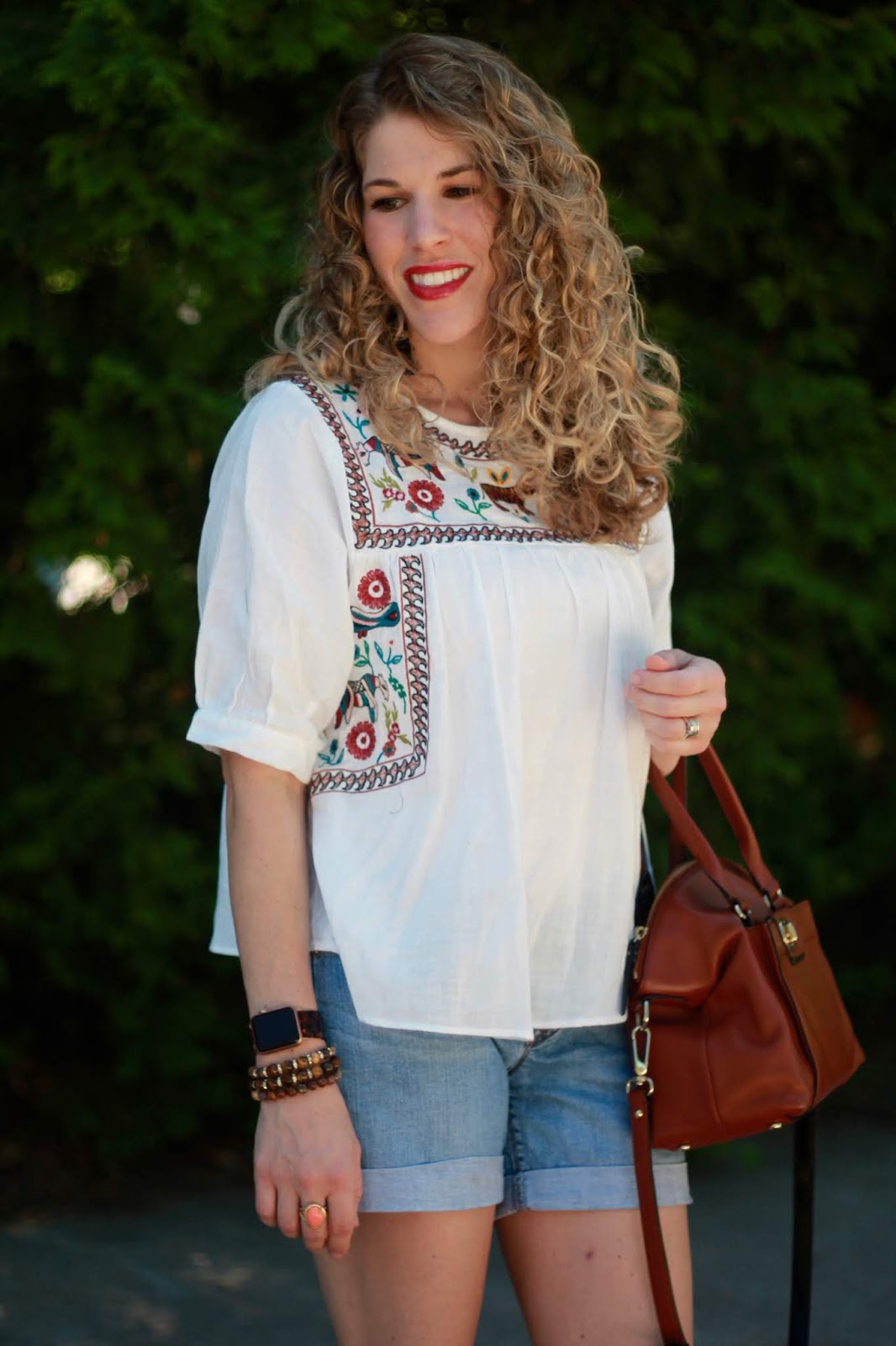 Embroidered Top & Denim Shorts - I do deClaire