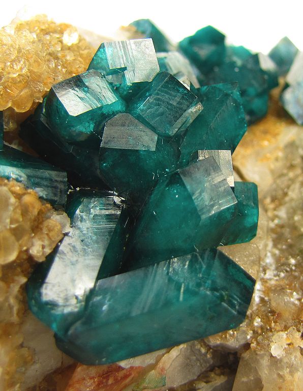 Deep Green Dioptase on Quartz - Geology In