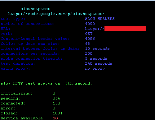 Slowloris DoS (Slow DoS) Vulnerability