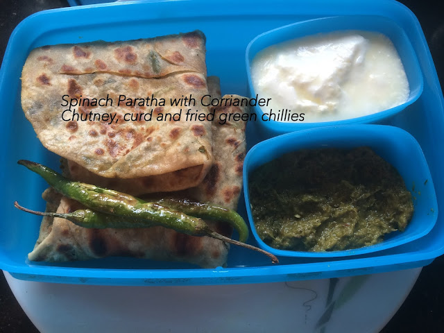 Healthy, Tasty and Easy: Spinach Paratha and a green lunch box