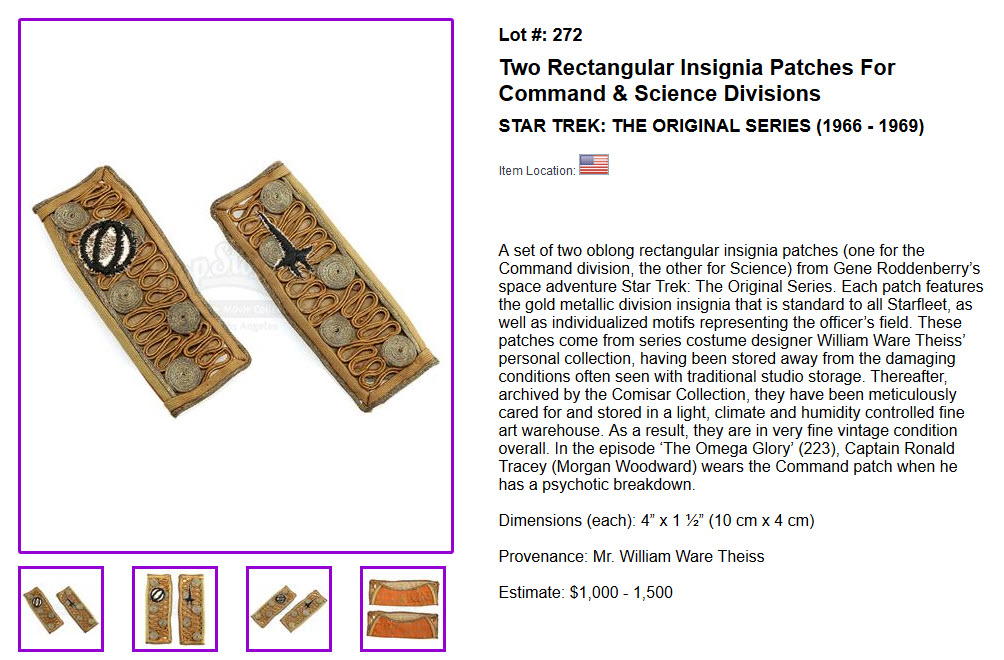 Star Trek Prop, Costume & Auction Authority: Star Trek Original Series ...