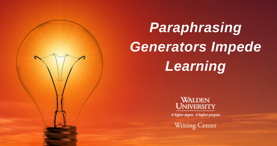 Paraphrasing Generators Impede Learning