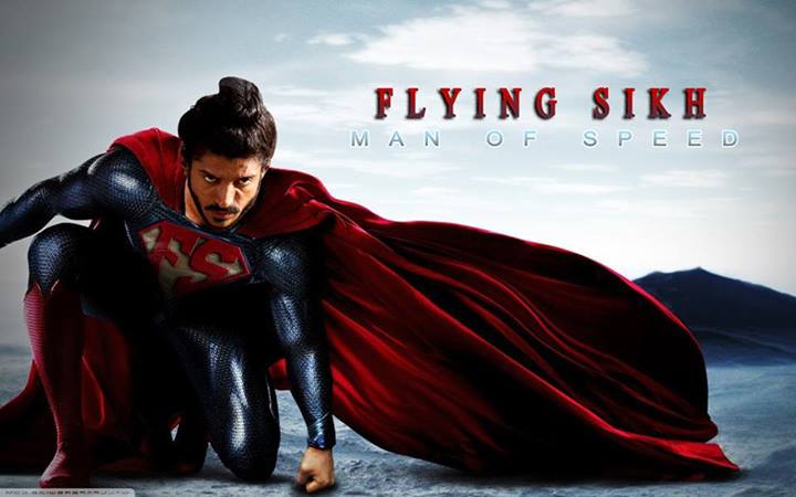 Milkha Singh as The Super Man the Indian Hero Flying Sikh