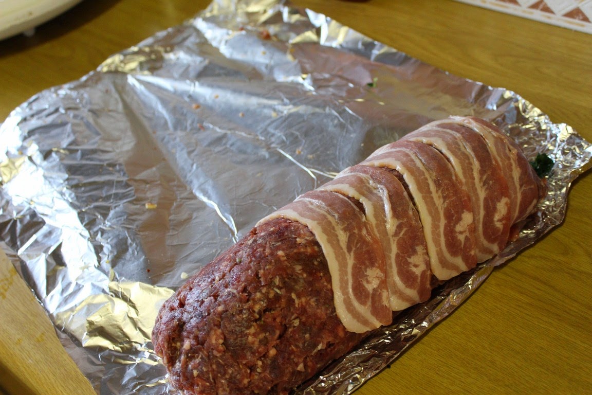 What I did last Saturday: Spinach & Cheese Meat Roll