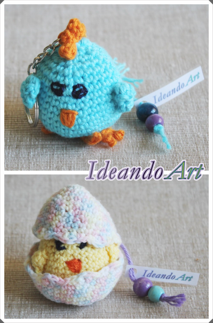 IdeandoArt: Más pollitos de crochet ¡cumpleañeros!