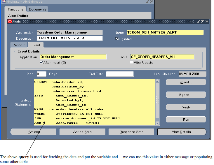 Pradipta S Oracle Application Oracle Alert