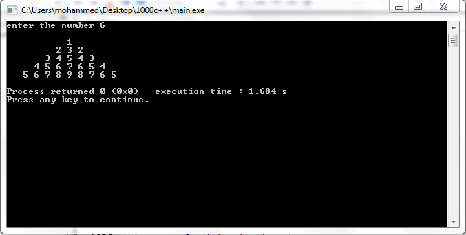 Programmers Area: C++ program to generate pyramid of numbers