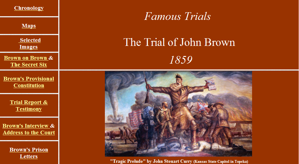 The Learning Professor: Website Spotlight: John Brown Trial