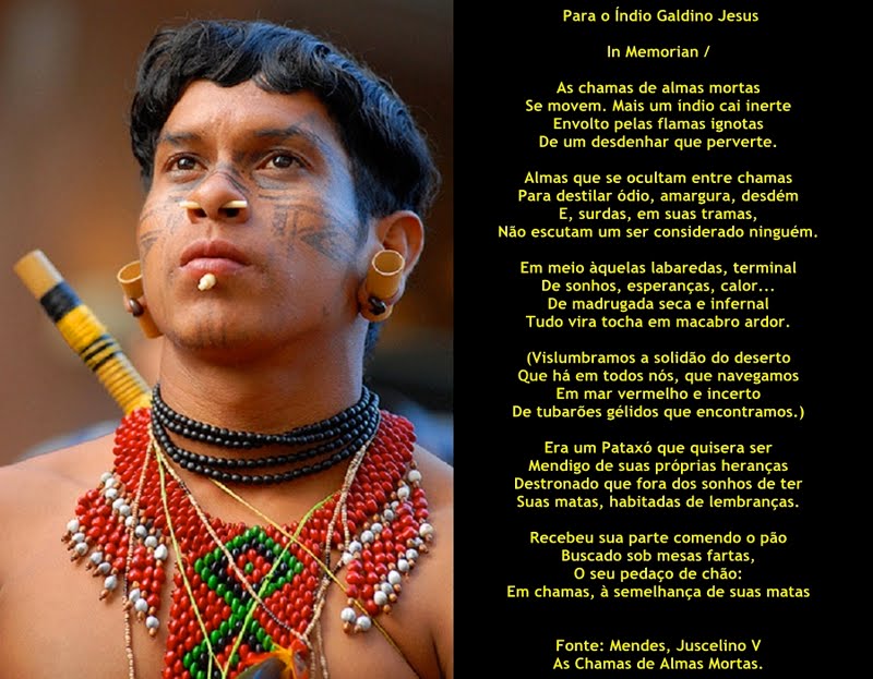 KARUÊ DO SOL: Homenagem ao índio Galdino Jesus