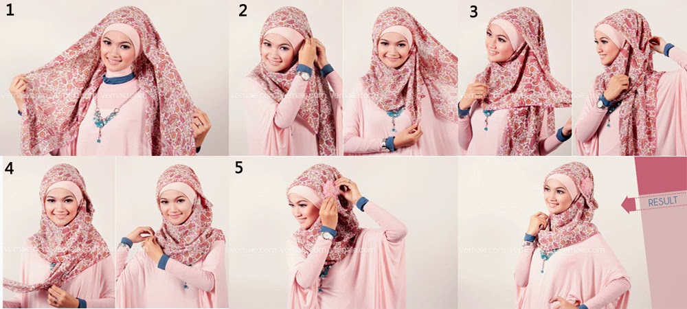 Tutorial Jilbab Segi Empat Untuk Wajah Bulat