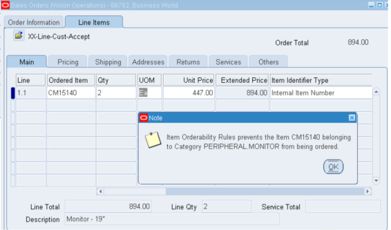 Oracle Order Management Item Orderability rule in R12 | Oracle Apps