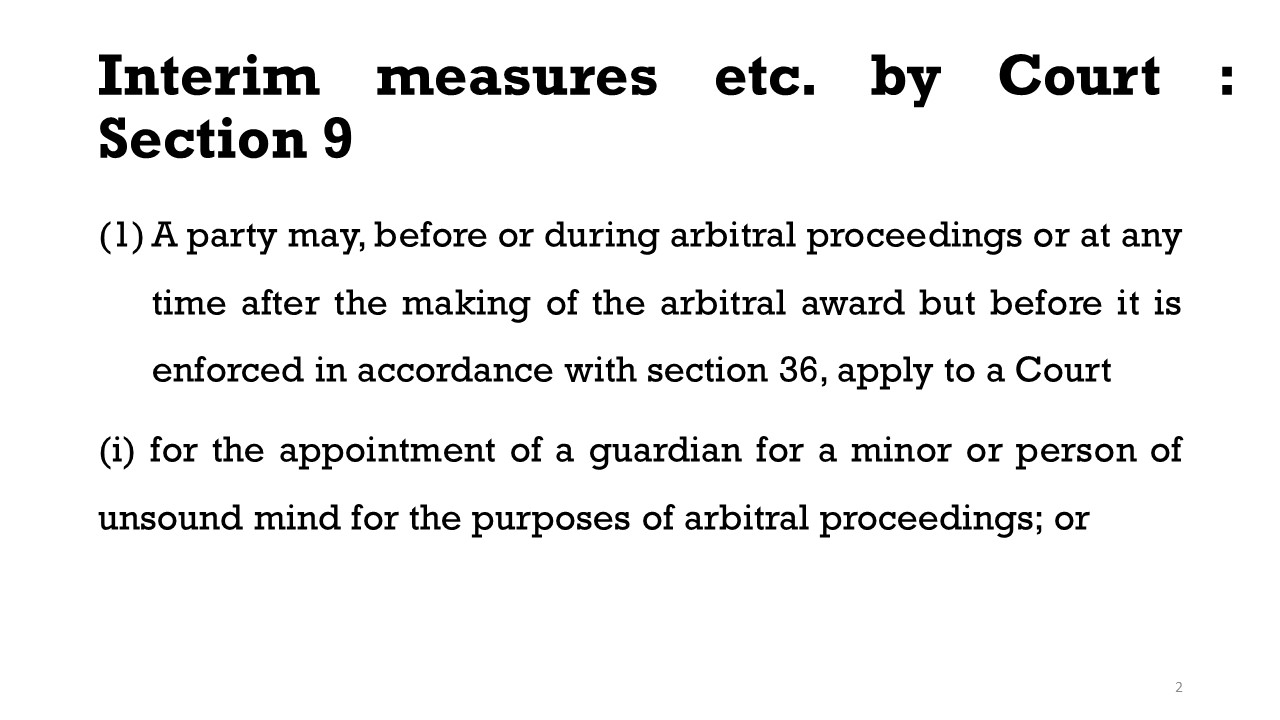 Legal Point: Interim Measures by Court under the Arbitration and ...