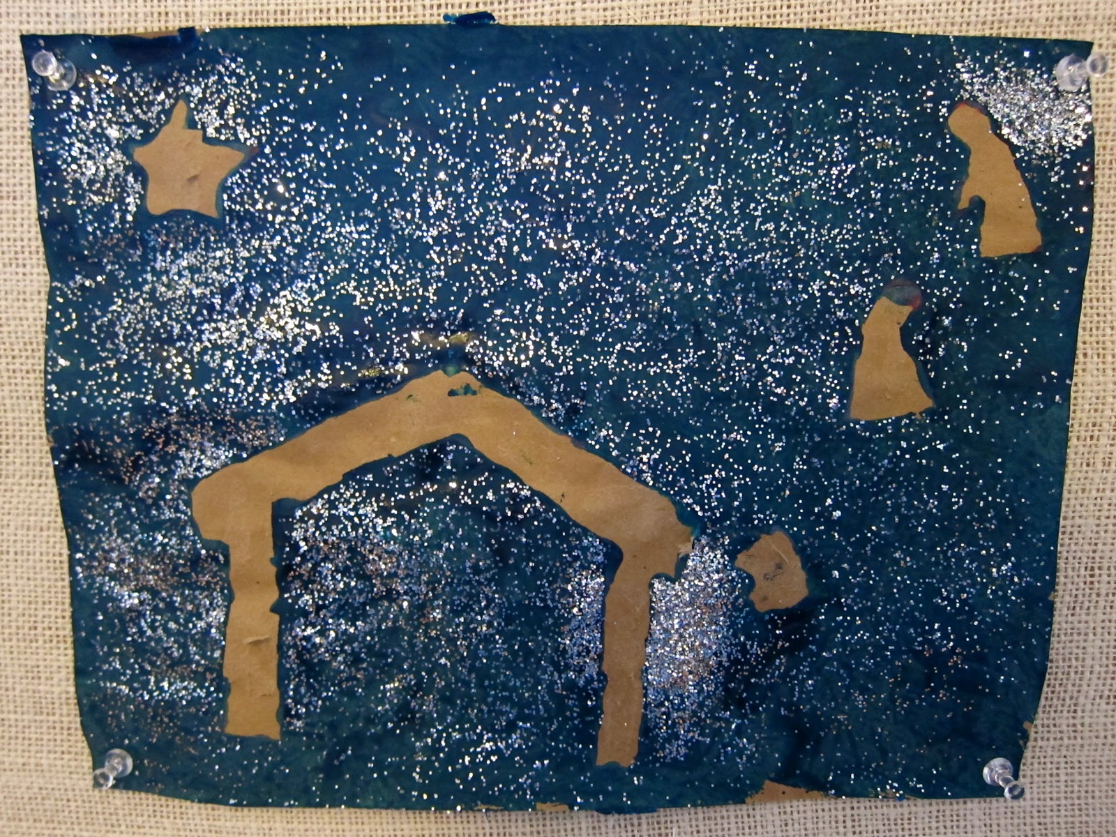 Silhouette Nativity Painting