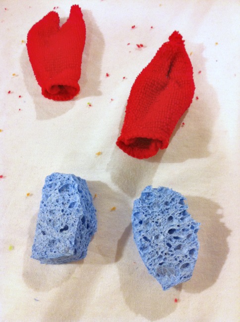 Tuck a stretched out strip of knit into the pinchers. Sew straight ...