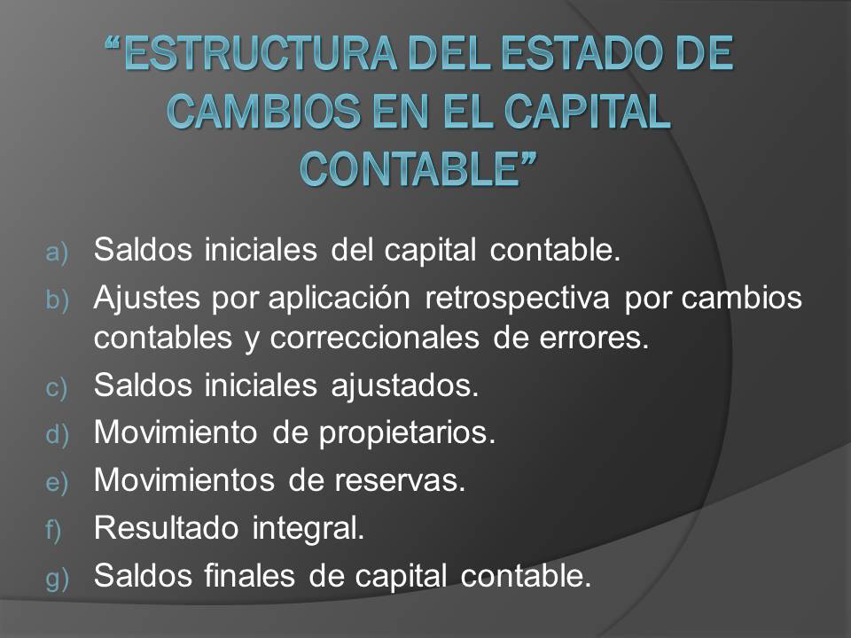 contabilidad 3-B: ESTRUCTURA DEL ESTADO DE CAMBIOS EN EL CAPITAL CONTABLE.