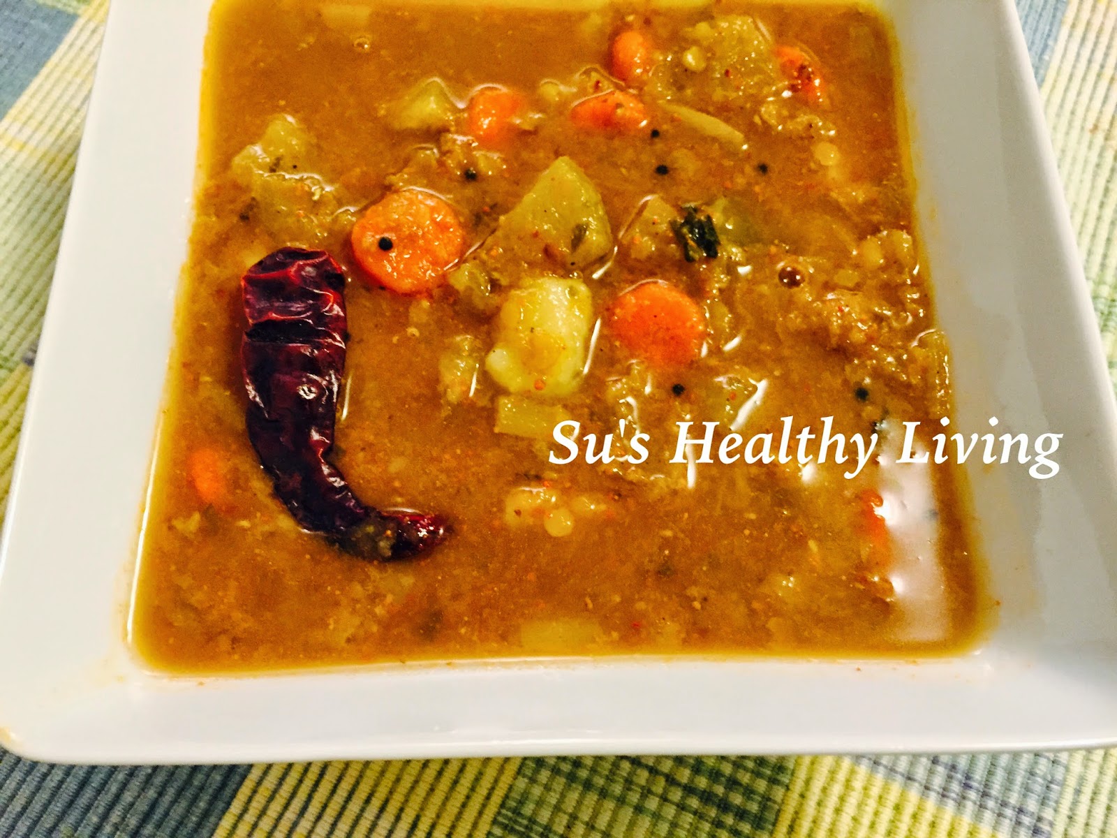 Sambhar ( Mixed Vegetable- Lentil Stew ) Made Easy!