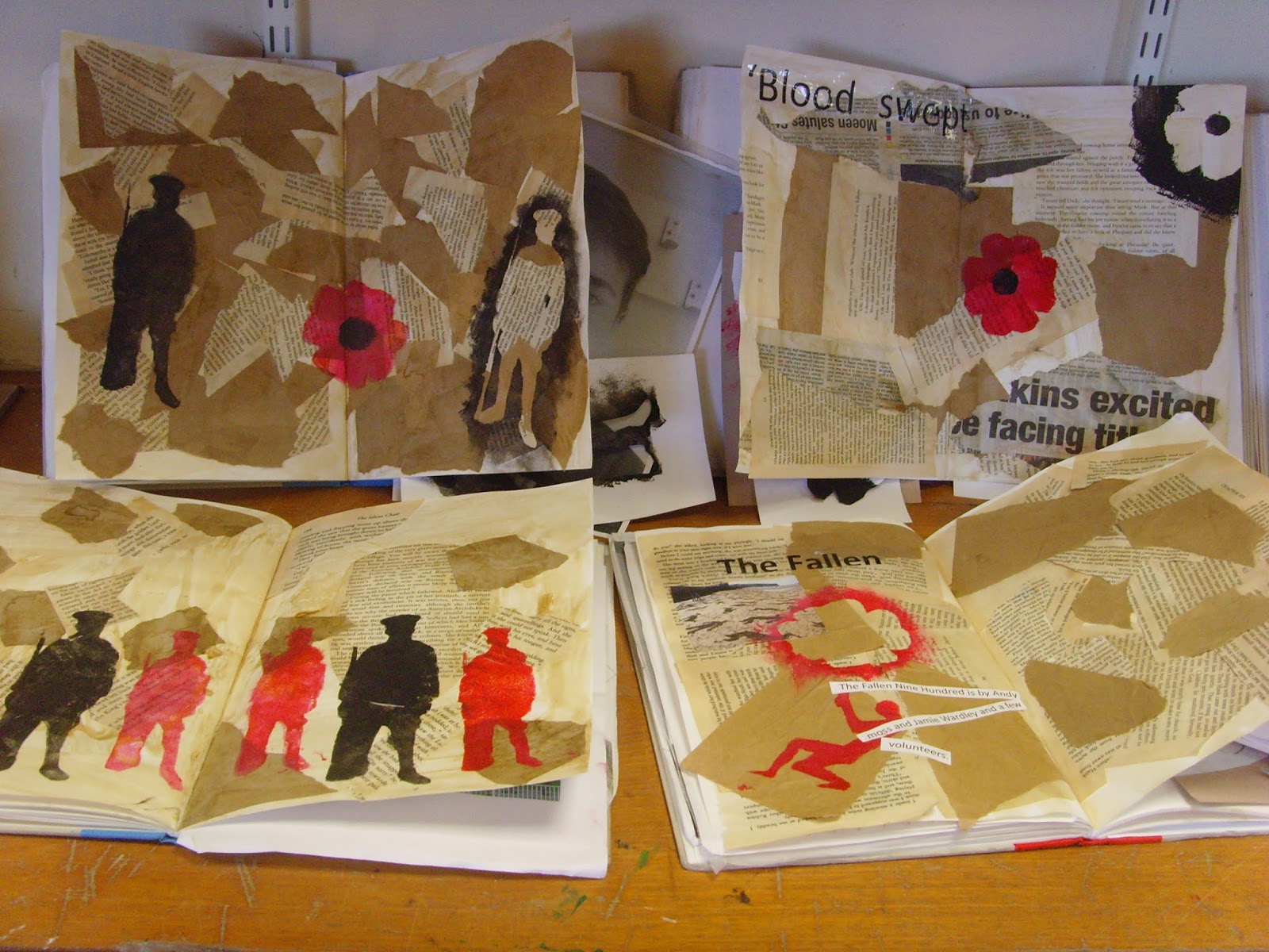 Corbet Art: Year 9 war art project is looking great!
