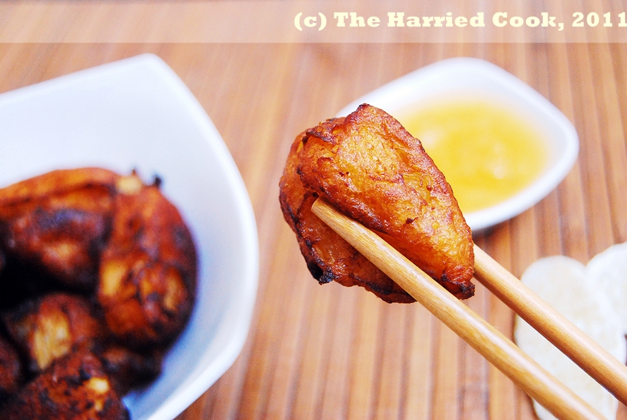 The Harried Cook: Pineapple Choux Fritters w/ Ginger Honey Dipping Sauce