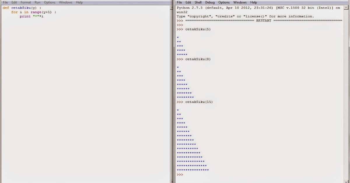 Membuat Dimensi (Segitiga Siku) dan Persegi di Bahasa Pemrograman ...
