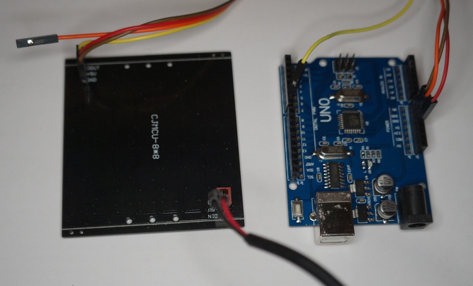 My Commentary and Technical help: CJMCU 8x8 WS2812 Addressable LED Array with an Arduino