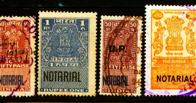 Heritage of India stamps site: India Notarial Revenue fiscal stamps