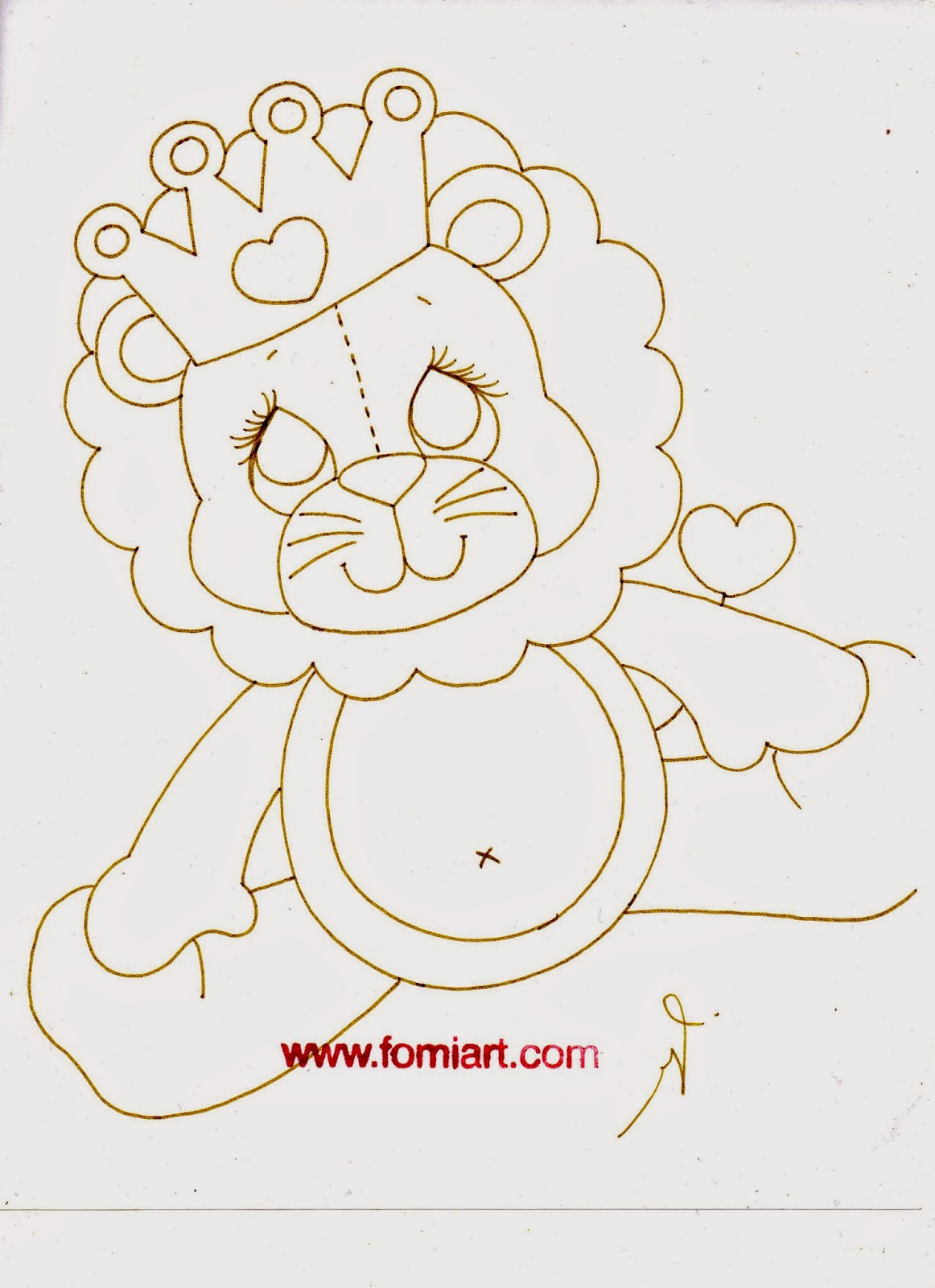 Leoncito en fomi con corona ~ Fomi Moldes