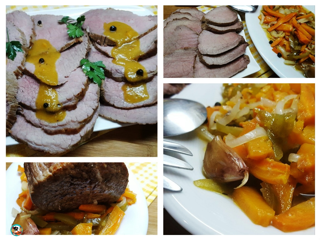 Redondo ternera asado con verduras - ¡Huele Bien!
