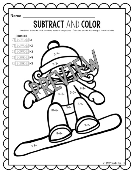 Emily Jane Creates: JANUARY NO PREP KINDERGARTEN PACKET-OVER 100 PAGES!