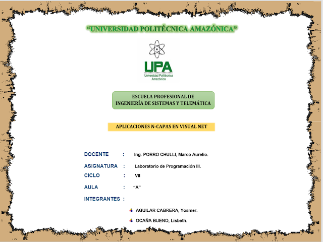 APLICACIONES N-CAPAS EN VISUAL.NET
