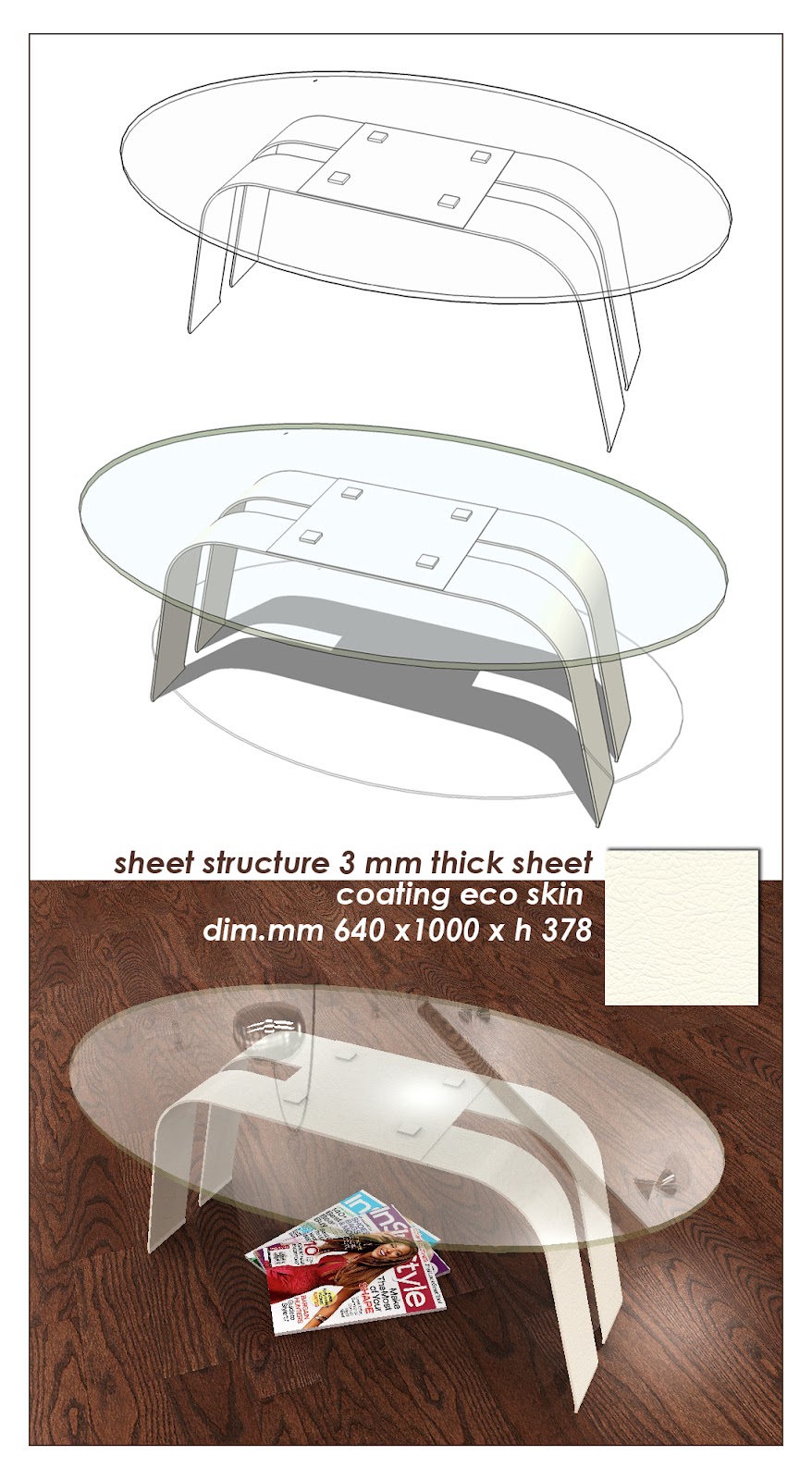 SKETCHUP TEXTURE: 3D MODEL - COFFEE TABLES